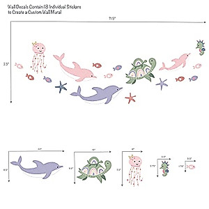 Lambs & Ivy Sea Dreams Dolphins/Turtles/Fish Underwater/Nautical Wall Decals