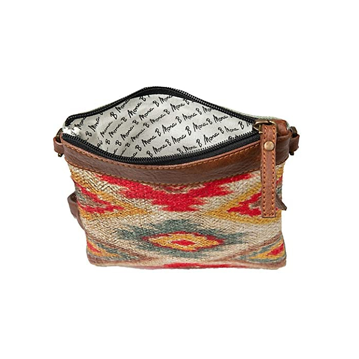 Mona B Canvas Handbag for Women | Zipper Bag | Crossbody Bag | Stylish Vintage Recycled Upcyled Bags Women (Brown-Sloane)