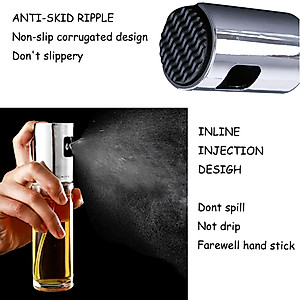 Oil Sprayer for Cooking, Olive Oil Sprayer,‎100ml Olive Oil Spray Bottle for Air Fryer, Food-Grade Oil Mister Transparent Glass Spray Bottle for Kitchen, BBQ, Salad, Baking, Roasting