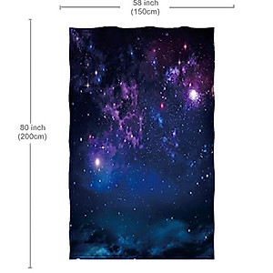 Mimihome Galaxy Throw Blanket, Outer Space Universe Warm Fleece Blanket for Sofa Couch Bed, 80x58 Inch