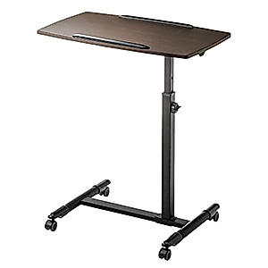 YLYAJY Executive Office Solutions Portable Adjustable Aluminum Laptop Desk/Stand/Table Vented w/Fans Mouse Pad Side Mount-Notebook-Light Weight Ergonomic TV Bed Lap Tray Stand Up/Sitting-Black (Colo
