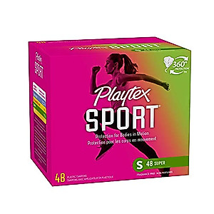 Playtex Sport Tampons, Super Absorbency, Fragrance-Free - 48ct