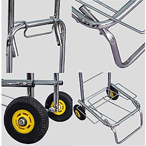 Folding Hand Truck and Dolly, Shopping Cart Dolly 2 Wheels , Folding Lightweight Hand Truck for Personal,Moving, Travel and Shopping Use - Support 80lbs Capacity (Silver)