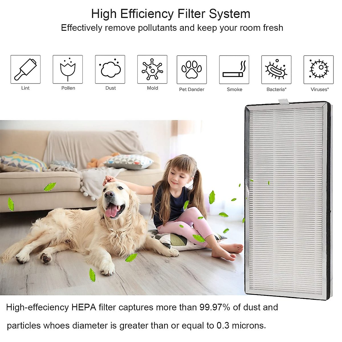 Drolma 2 Pack MA-40 H13 True HEPA Replacement Filter Compatible with Medify Air MA-40 Air Purifier MA-40A and MA-40B, 3-in-1 Filters includes Activated Carbon Filter, Part# ME-40