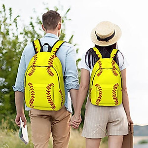 YOPIGOT Softball Canvas Backpack Softball Travel Backpack Softball Laptop Backpack For Men Women