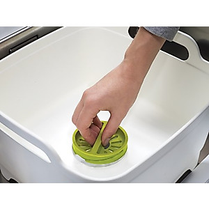 Joseph Joseph Wash and Drain Dish Tub, 1 EA, Gray & DrawerStore Compact Cutlery Organizer Kitchen Drawer Tray, Large, Gray