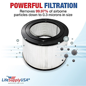 LifeSupplyUSA Filter Replacement Compatible with Honeywell 29500 HEPA Enviracaire 50300 50311 53000 53001 64500 Air Purifiers Kenmore 83163 83168 83188