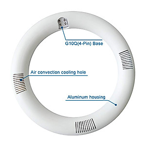 T9 LED Circline Light Bulb, 8 Inch 1600LM LED Circular Light, 13W Clear Cover 6000K Daylight Replacement for FC8T9/CW 22-Watt Fluorescent Circular Bulb(FC8T9/CW), Ballast Bypass Required