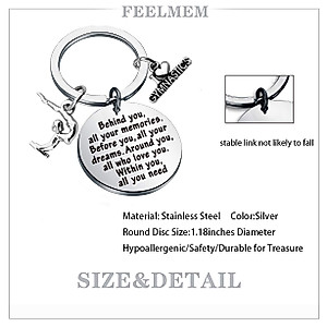 FEELMEM Future Gymnast Jewelry Behind You All Memories Before You All Your Dream Keychain Gymnastics Gift Gymnastic Teams Gymnastic Coaches Gift (Gymnastics Keychain)
