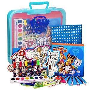 PAW Patrol Coloring and Activity Book Set, Color Mess Free Craft Art Kit for Kids, Includes Drawing Pad, Markers, Stickers