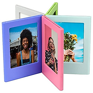 QUEEN3C 10 Pieces Colorful 3 Inch Mini Film Magnetic Photo Picture Frame, Mini Table Photo Frame, Fridge Magnetic Photo Frame. Compatible with Fujifilm Instax Mini, Small Polaroid Photos.