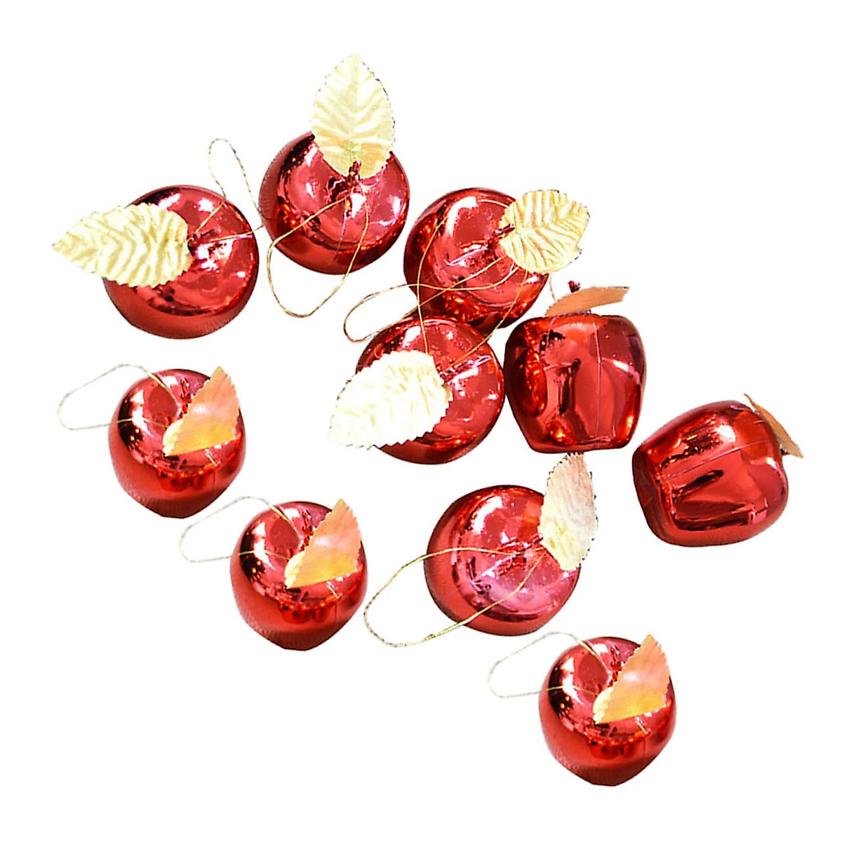 Amosfun 48pcs Mini Hanging Ornaments Xmas Tree Hanging Ornament Mini Hanging Apple Ornaments Red Decorations Wedding Tree Decor Mini Christmas Apples Fruit Decor Pendant Christmas Tree