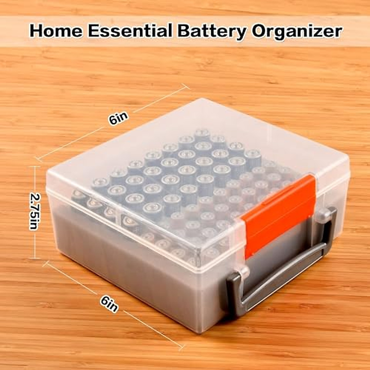 FULLCASE Battery Storage Organizer Holder Holds 72 AA AAA Batteries, Box Cases Garage Container, Home Drawer Organization Dispenser (Case Only) (White)