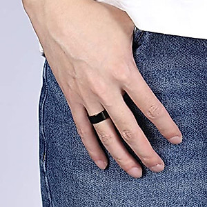 Inspirational One Day At A Time Sobriety Gifts for Women Men Stainless Steel Sober Recovery Anxiety Spinner Bands Ring Necklace Chain Alcoholics Addiction Recovering Jewelry Gift,Black, #10