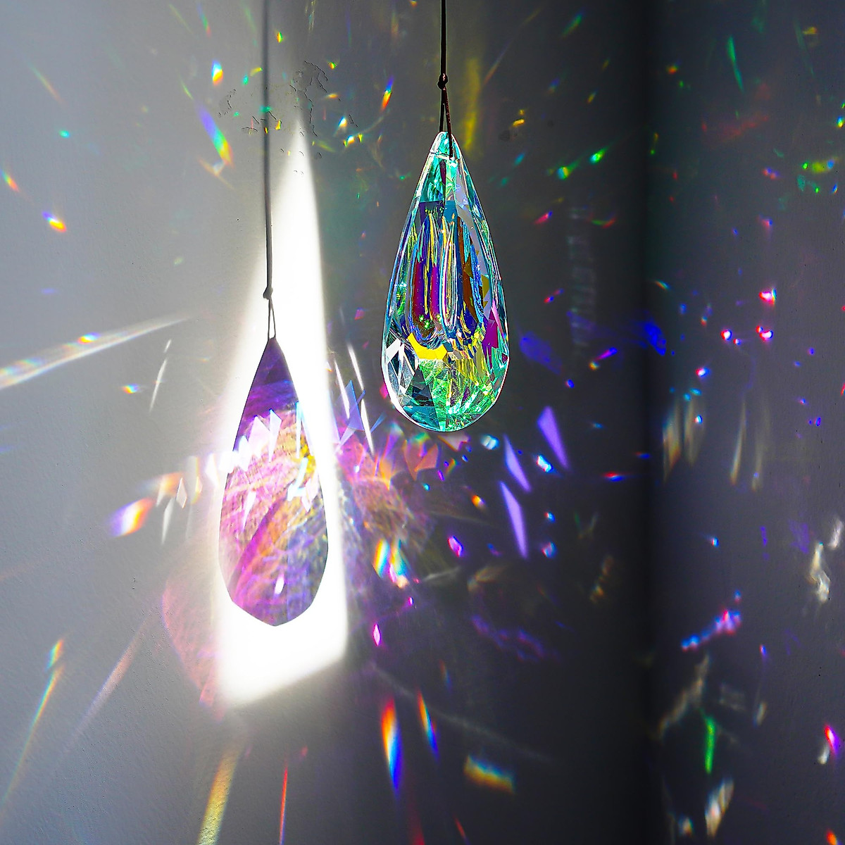 120mm Crystal Prism Suncatcher Window Hanging Sun Catchers AB Colored Crystals Faceted Prism Rainbow Maker Pendant