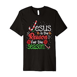 Christian Jesus The Reason Christmas Stocking Stuffer Premium T-Shirt
