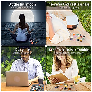 Soulnioi 18Pcs Crystals and Healing Stones Set Include 14 Healing Chakra Stones, Natural Quartz Pendulum, Spiritual Crystal Necklace, Gift Wooden Box for Meditation, Yoga, Collection, Girlfriend, Lady