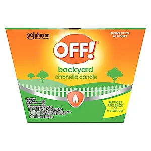 Off! Scented Citronella Candle, 18 oz, 1 CT, Backyard Outdoor Candle, Burn Time up to 40 Hours