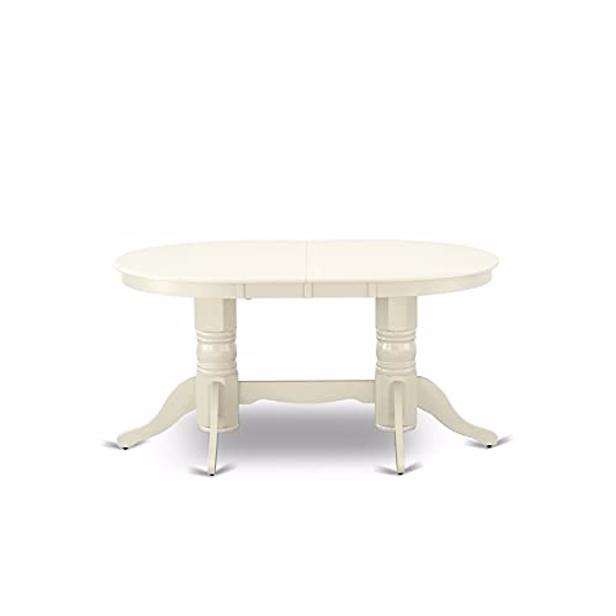 BOWERY HILL Oval Traditional Wood Dining Table in Linen White