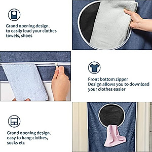 Hanging Laundry Hamper Bag, Hanging Door Hamper with 2 Strong Hooks for Dirty clothes Large Size 40X22 inch Hanging Laundry bag (1 Pack)