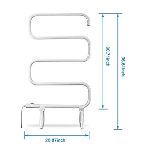 Homeleader Towel Warmer and Drying Rack, Heated Towel Rack, Wall Mount & Free Standing Towel Heater for Bathroom, 120W