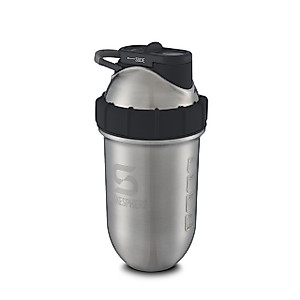SHAKESPHERE Steel Protein Shaker Bottle - Insulated, BPA-Free, 24oz - Leak-Proof, Easy to Clean, No Mixer Ball Needed - Keeps Drinks Hot & Cold - Ideal for Shakes & Smoothies (Steel)