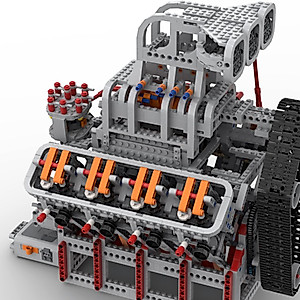 QOVO V8 Engine Motor Building Kit That Works, Dynamic OHV General Motors Building Blocks Toy, Mini Engine MOC - (2106PCS)