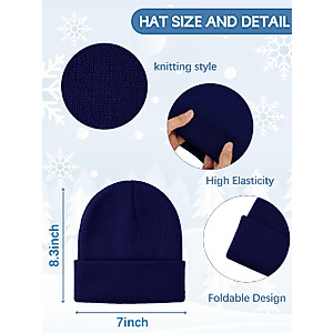 Gnodio 8 Pack Kids Beanie Hats and Gloves Set Kid's Knitted Beanies Hat Winter Gloves for Boys Girls