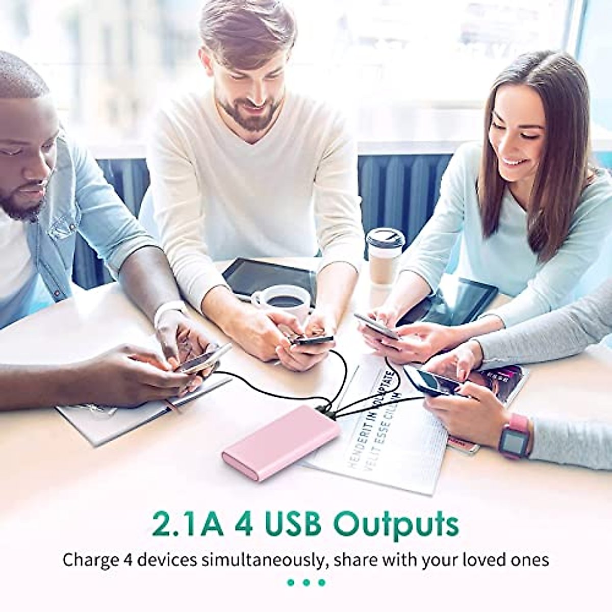 Portable Charger 38800mAh,LCD Display Power Bank,4 USB Outputs Battery Pack Backup, Dual Input USB-C in&out Phone Charging Compatible with iPhone 15/14/13 Pro Max/12,Android Samsung Galaxy/Pixel-Pink