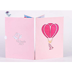 Wonder3D Pop Up Card for Valentines Day Pop Up Card, Valentines Day 3D Card, Happy Birthday, Happy Anniversary, Thank You, Get Well, Thinking of you, Anniversary card for her