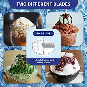 Shave Ice Attachment for KitchenAid Stand Mixer, Snow Cone Shaved Ice Machine, with Coarse and Fine Blades, 8 Ice Molds