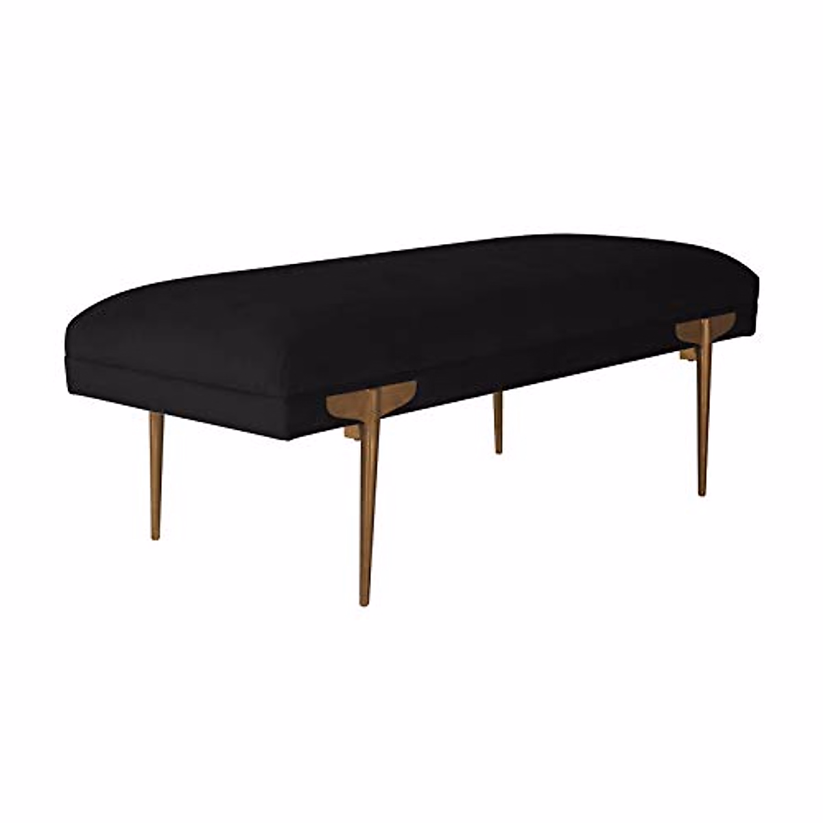 TOV Furniture Brno Glamorous Velvet Upholstered Accent Bench, 53.5"W Black