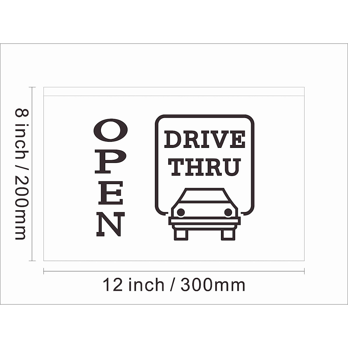 190014 Open Drive Thru Service Shop Store Display LED Light Neon Signs (12" X 8", Red)