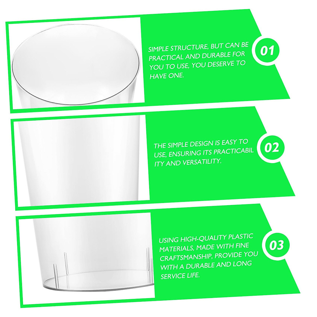 Hohopeti Transparent Trash Can Table Top Decor Bottle Drying Rack Garbage Container Desktop Trash Can Household Decor Home Decoration Waste Bucket Office The Pet Trash Bin Concise