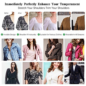 WLLHYF 2 Pairs Set-in Shoulder Pads Thickness 1.5cm Breathable Sponge Pads Shoulder Enhancer Sewing Supplies for Women Men Sloping High Low Shoulders Blazer Suit T-Shirt (Black+White)