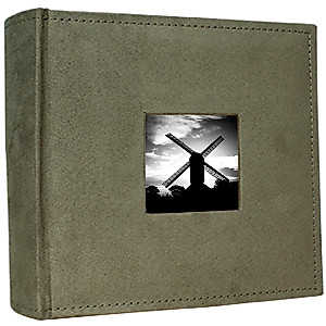 ERBAO Memo Photo Album 4x6 200 Photos, Flannel Cover Features a Frame, Green