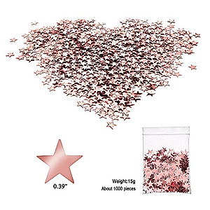 Konsait Rose Gold Foil Hanging Swirls Decorations (30 Counts) Rose Gold Star Table Confetti(15g) for Wedding Bridal Shower Engagement Birthday Party Favor Supplies Decoration Home Table Decor