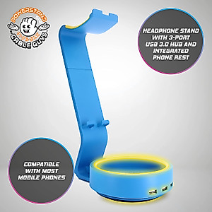 Exquisite Gaming Cable Guys Powerstand SP2: RED - Light Up Three Port Charging Station & Headphone Cradle for Cable Guys, The Original Mobile Phone & Gaming Controller Holder