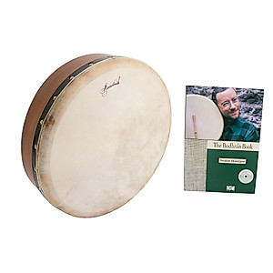 Includes: 14 inch Irish Celtic Bodhran Drum W/Fixed Goatskin Head ~ Solid Sheesham Frame + The Bodhran Drum Book & Cd