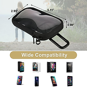 TXEsign MP3 & MP4 Player Carry Case Bag with Clear Window Travel Carrying Case for 4" Touch Screen MP3 MP4 Music Player Case Storage Bag with Inner Pocket for Earphones, USB Cable, Memory Card (Black)