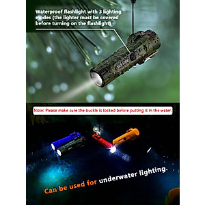 SKRFIRE Electric Outdoor Lighter Waterproof Plasma Lighter Windproof Arc Lighter Portable Fashion Lighter for Lighting Suitable for Emergency Survival Kit, Camping, Hiking (Red)