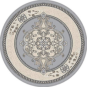 PlanetRugs Glamour Design 206 3D Hand Carved Traditional Rug Oriental Floral 7'9''x10'8'' Grey Beige