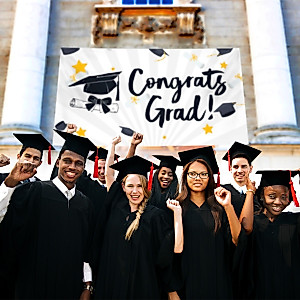 Graduation Banner 2022 - Graduation Decorations 2022 - Graduation Party Supplies 2022 - Large 71” x 40” Graduation Backdrop 2022 Decor - Congrats Grad Banners Yard Sign - Car Decorations for Parade
