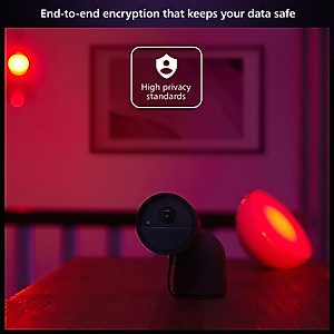 Philips Hue Secure Desktop Wired Smart Home Security Camera, Black - 1 Pack - 1080P HD Video - Night Vision - Motion Detection - Two-Way Talk - Indoor/Outdoor - Weatherproof - Works with Hue App