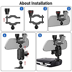 SDSACZMU Radar Detector Mount,Rearview Mirror Stem Radar Detector Mount,for Escort Max, Max2, MAX360 Radar (Not Compatible with MAX360C & MAX3, Not Applicable to Radar Mount with Magnetic Connection)
