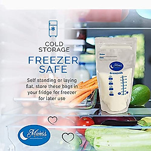 Munss Breast Milk Storage Bags Bag for Nursing Moms Leak Proof 120 Count 7oz Capacity Non Reusable|BPA Free| Suitable for Freezing. Blue