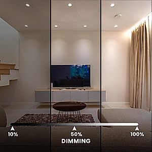 LEDMyplace 4 inch 10W Round Dimmable Retrofit LED Recessed Downlight, Pack of 4, 3000K Warm White, 650 Lumens, Replace of 35W, Baffle Trim Can Lights for Ceiling, Indoor Lighting for Home, Kitchen