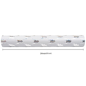 RUSPEPA Christmas Wrapping Paper, Jumbo Roll Wrapping Paper - White Shiney Reindeer Design for Holiday Gift Wrap - 24 Inches x 100 Feet