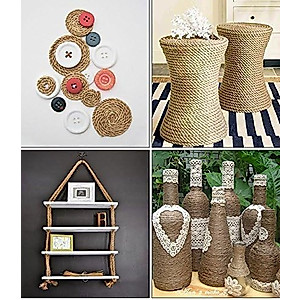 KINGLAKE GARDEN Jute Rope,Hemp Rope Heavy Duty Jute Rope 1/4 inch x 164 Feet(6 MM x 50 M) Twisted Hemp Rope for Indoor and Outdoor Gardening,Crafts, Home Decorating, Climbing,DIY