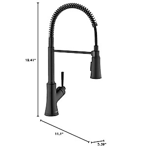hansgrohe Joleena Black Commercial Kitchen Faucet, Kitchen Faucets with Pull Down Sprayer, Faucet for Kitchen Sink, Matte Black 04792670, 19.3-Inches Tall